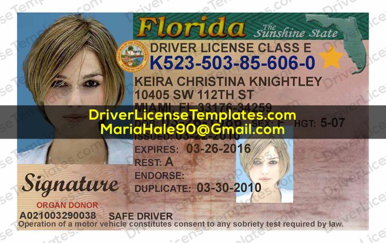 Florida Drivers License Template PSD 2025