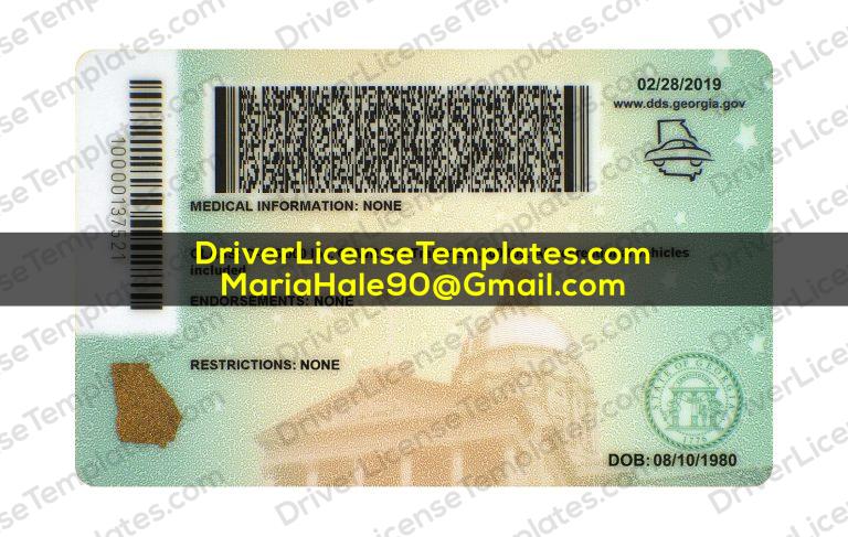 Georgia Drivers License Template PSD 2025