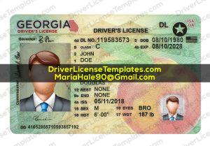 Georgia Drivers License Template PSD 2025