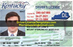 Kentucky Drivers License Template PSD 2026